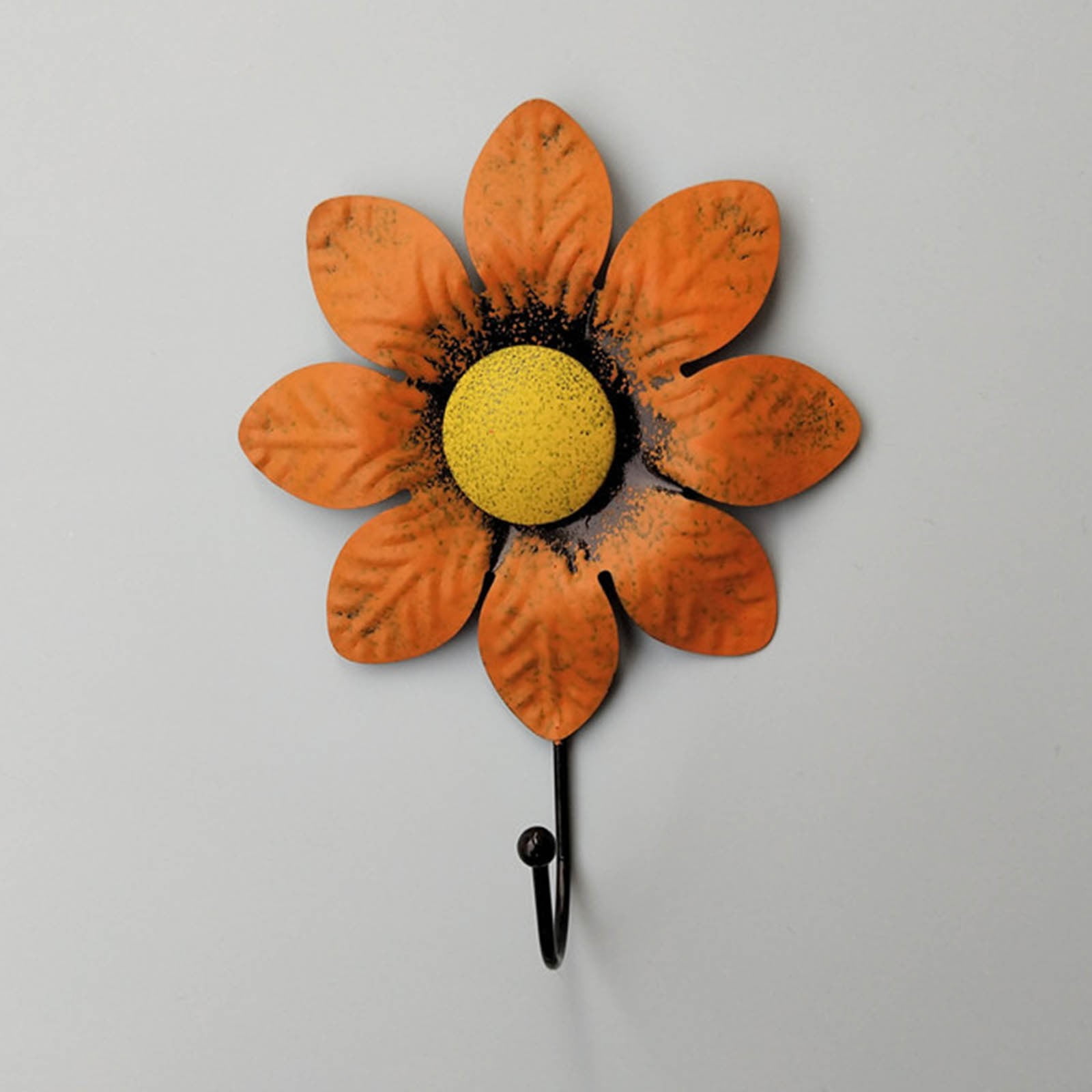 Decorative Iron Wall Hook - Flower Design Coat Hanger for Clothes, Keys ...
