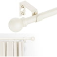Decorative Ivory White Heavy Duty Metal Curtain Rod Set for Windows 32 ...