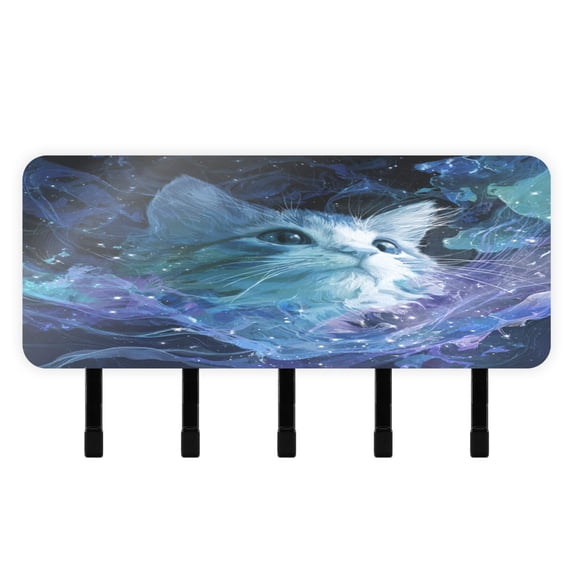 Decorative Key Holder Organizer Wall Mounted with 5 Hooks for Keys Mail ...