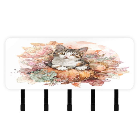 Decorative Key Holder Organizer Wall Mounted with 5 Hooks for Keys Mail ...