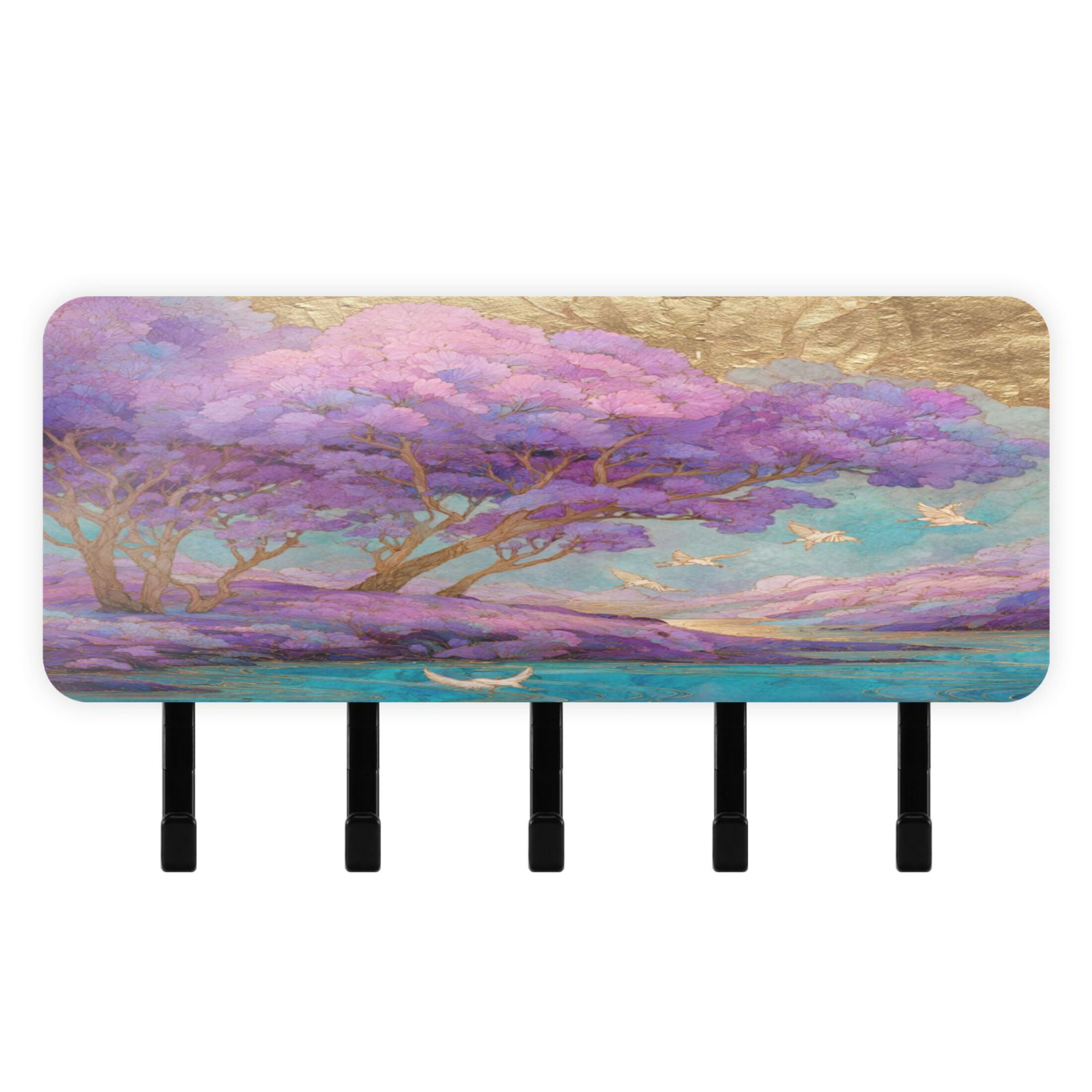 Decorative Key Holder Organizer Wall Mounted with 5 Hooks for Keys Mail ...