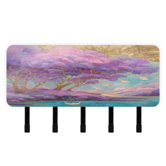 Decorative Key Holder Organizer Wall Mounted with 5 Hooks for Keys Mail ...