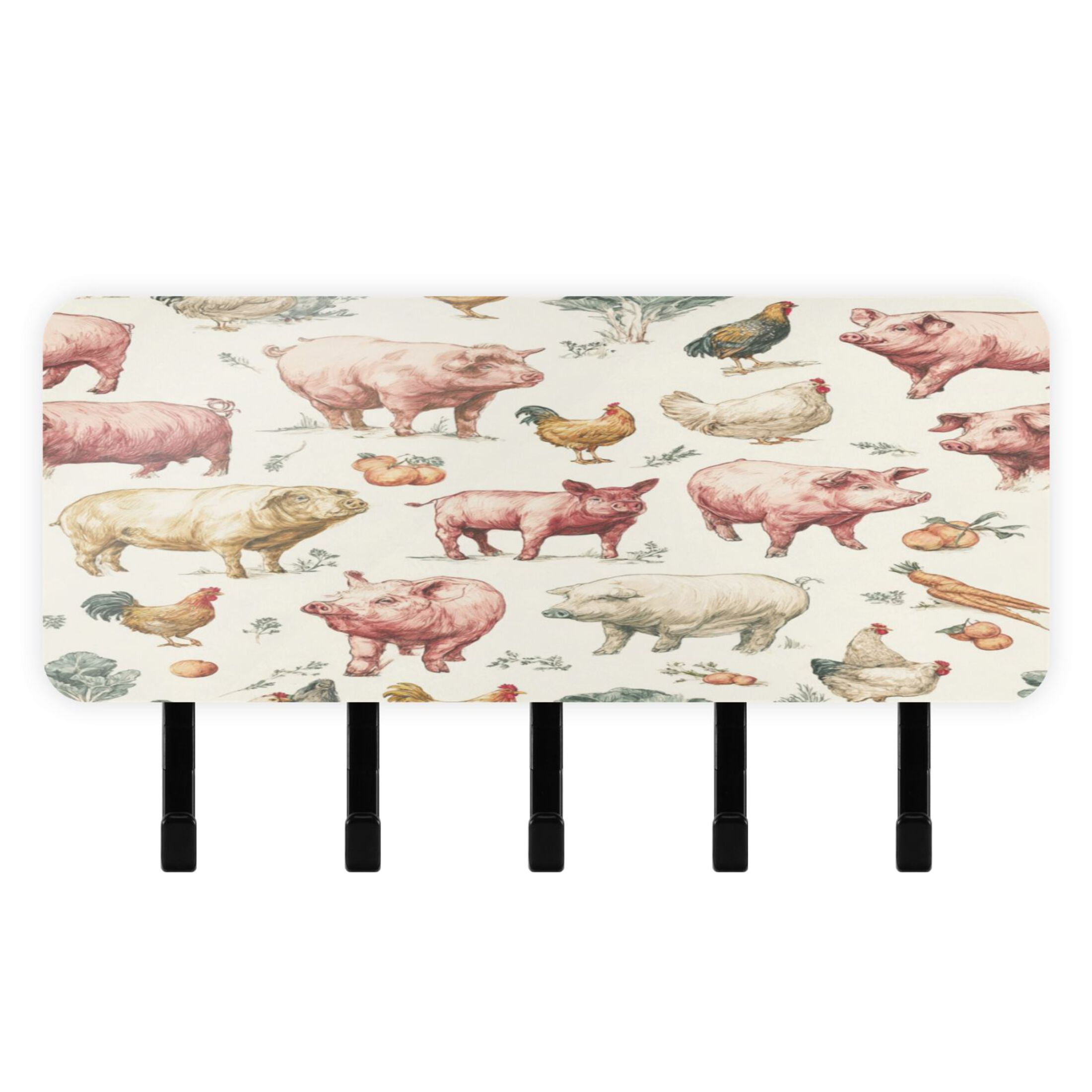Decorative Key Holder Organizer Wall Mounted with 5 Hooks for Keys Mail ...