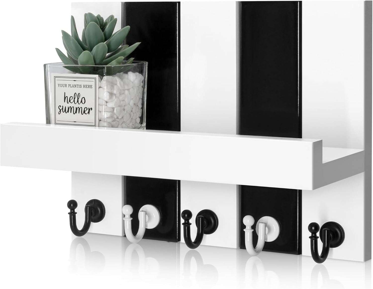 Decorative Key Holder for Wall - Rustic Key Hooks with Shelf and Mail ...