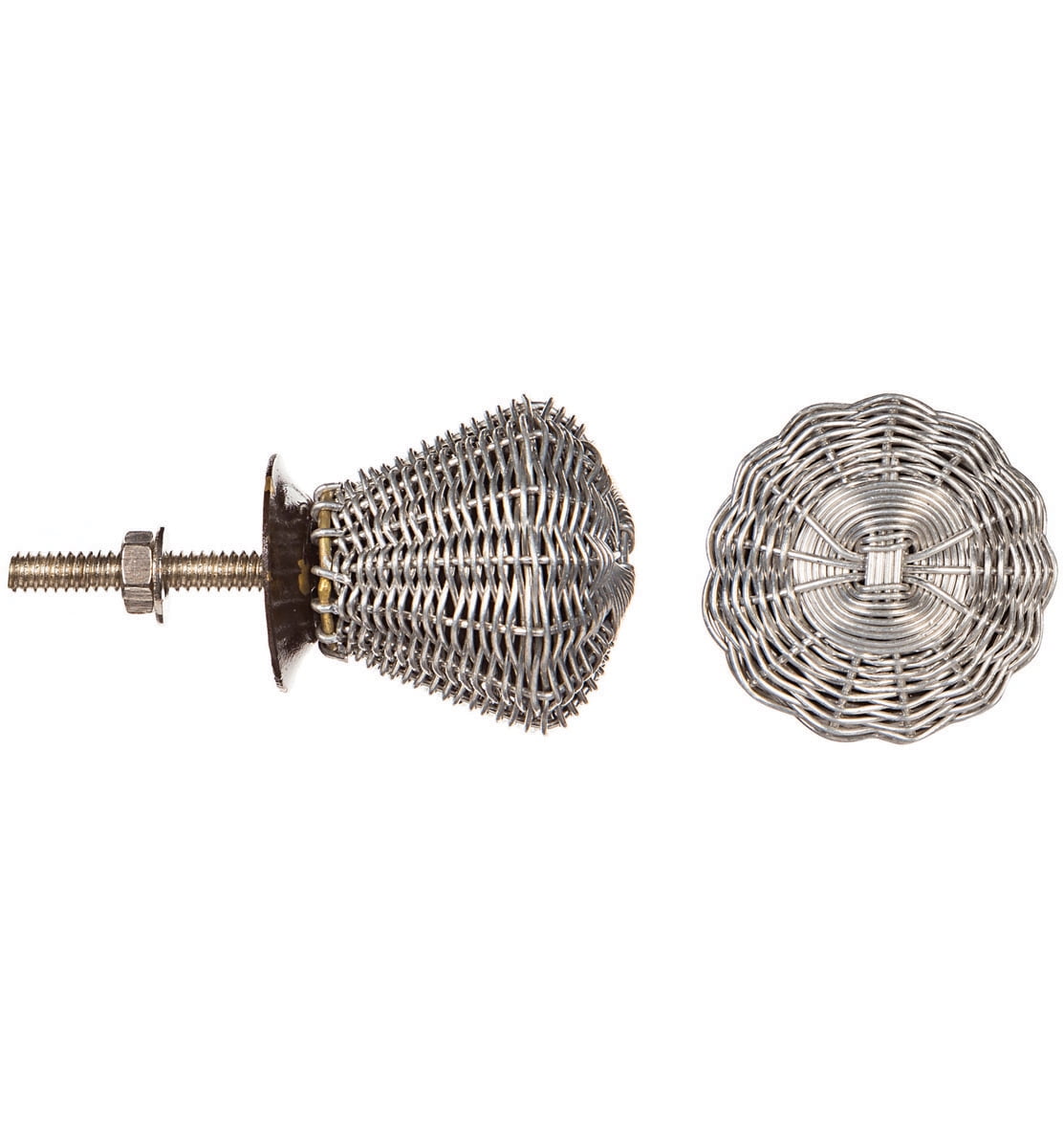 Decorative Knob - Metal - Round - Silver Mesh - Walmart.com