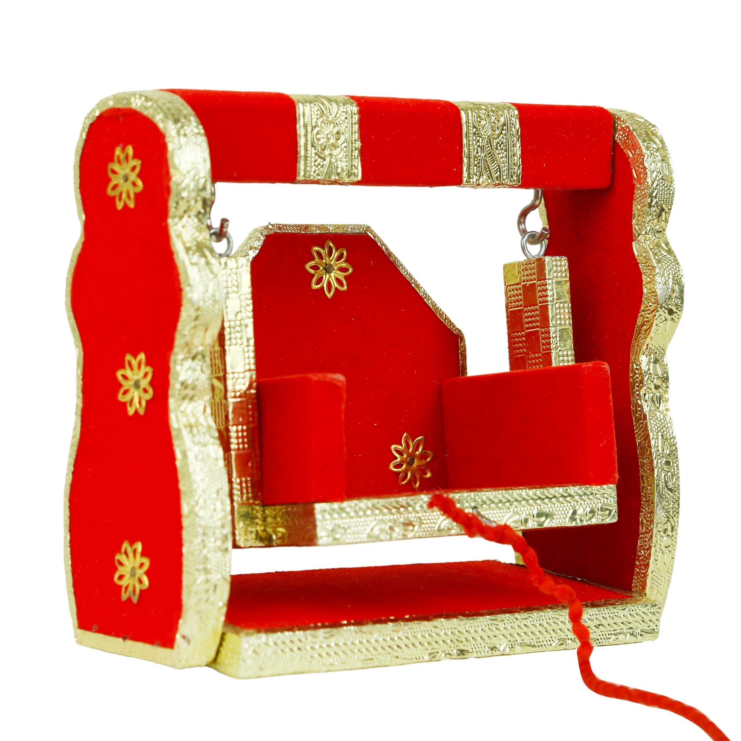 Decorative Laddu Gopal Jhula Wooden Handcrafted Velvet with Golden Work ...