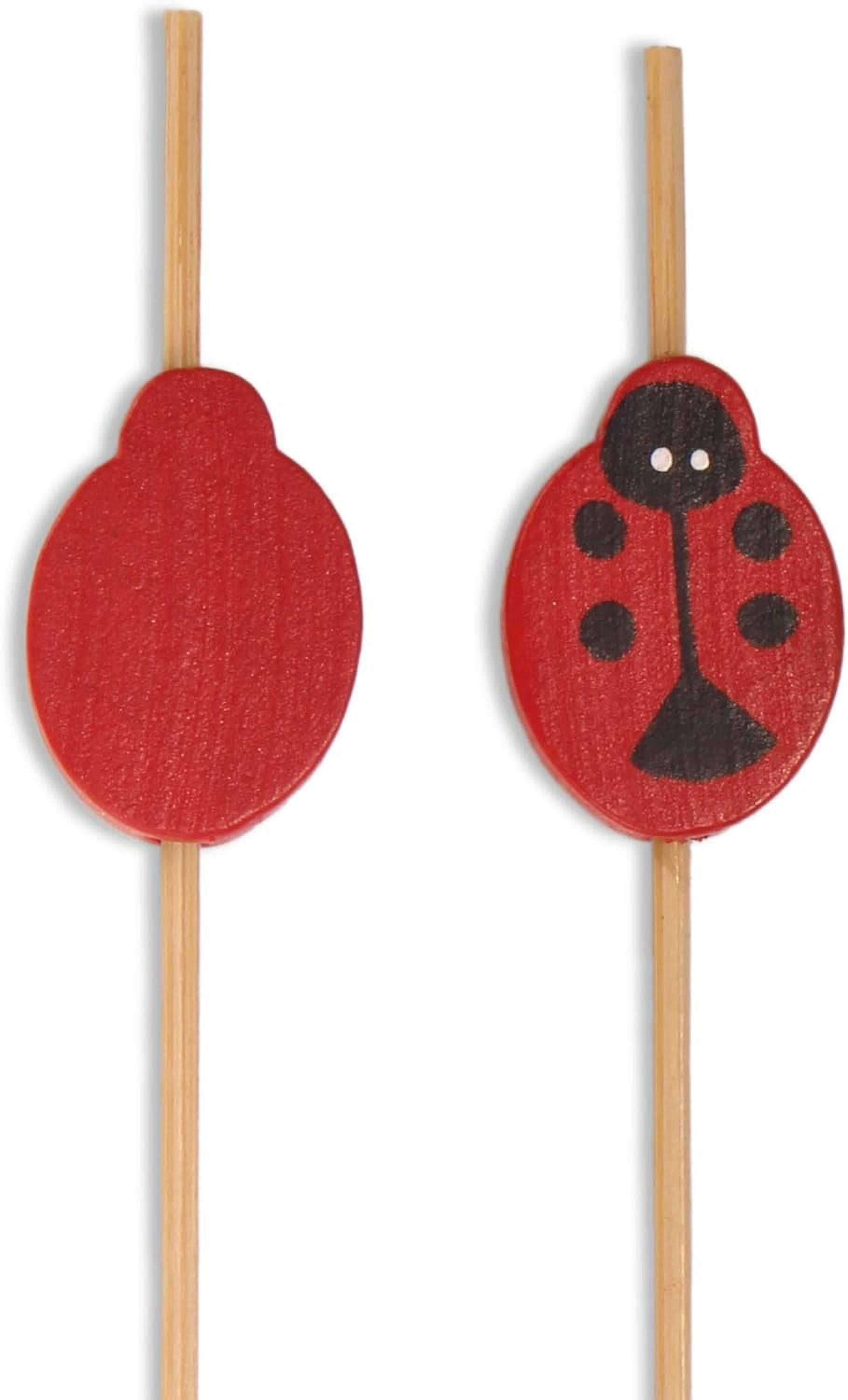 Decorative Lady Bug Cocktail Fruit Sandwich Bamboo Picks Skewer for ...