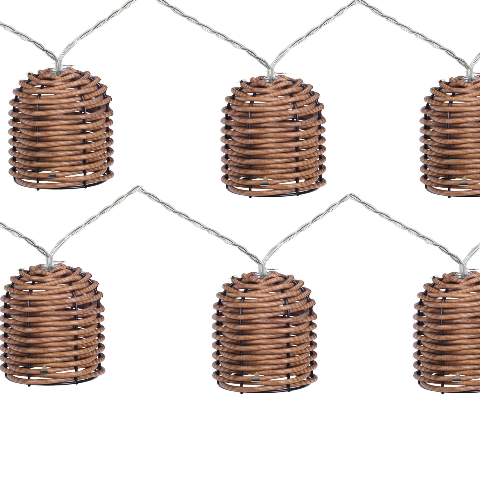 Decorative Lantern Rattan String Lights - 15LEDs/15FT Rattan Wire Ball ...