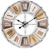GGI DÃ©cor Oversized Metal Wall Clock, Roman Numerals, Rustic Farmhouse ...