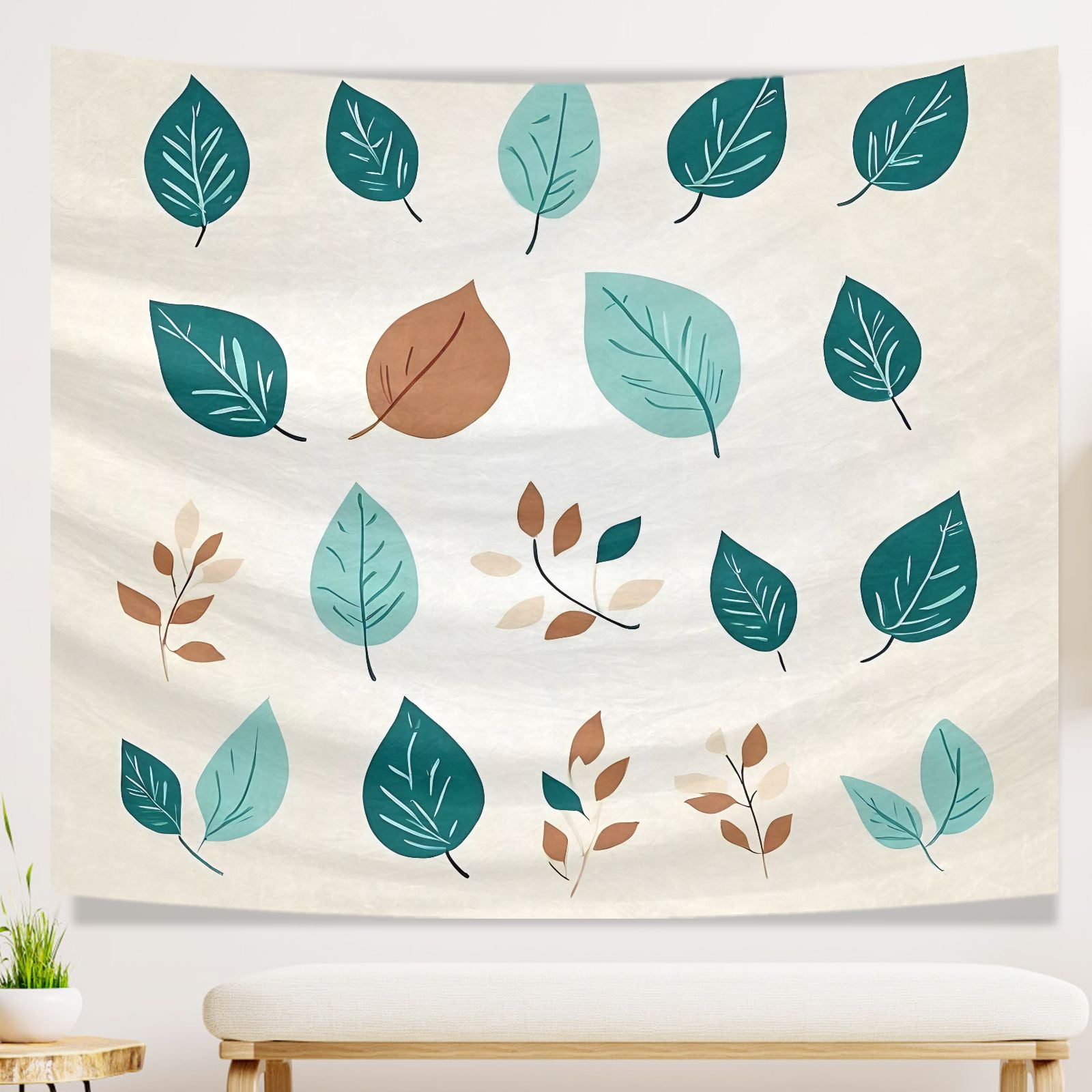 Decorative Leaf Boho Decor Dorm Tapestry Deco for Dorm House Office ...