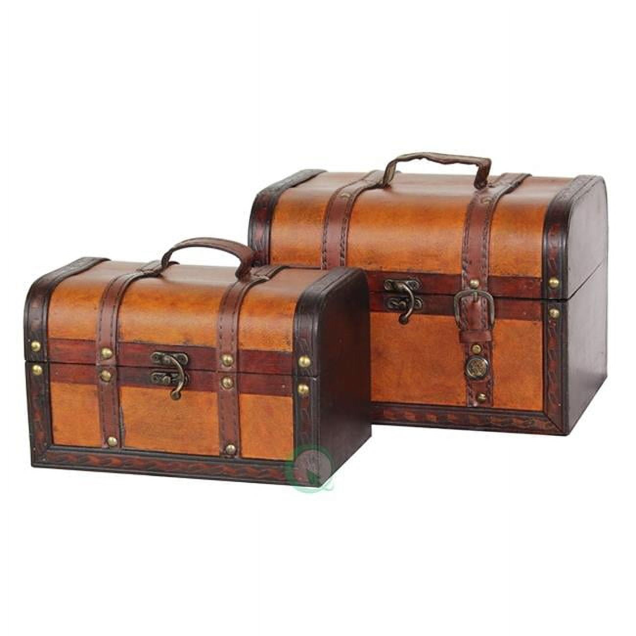 Decorative Leather Treasure Box - Small Trunk Chest - Walmart.com