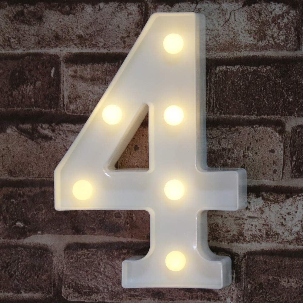 Decorative Led Light Up Number Letters, Battery Operated Plastic ...