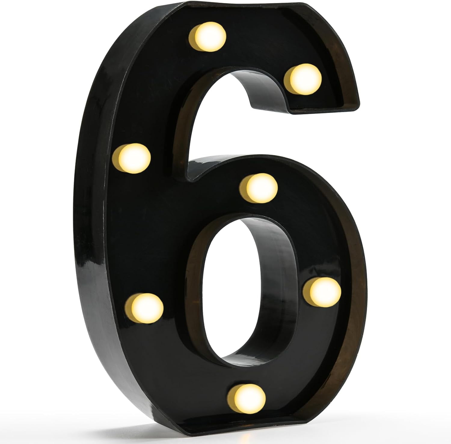 Decorative Led Light Up Number Letters, Black Plastic Marquee Number ...
