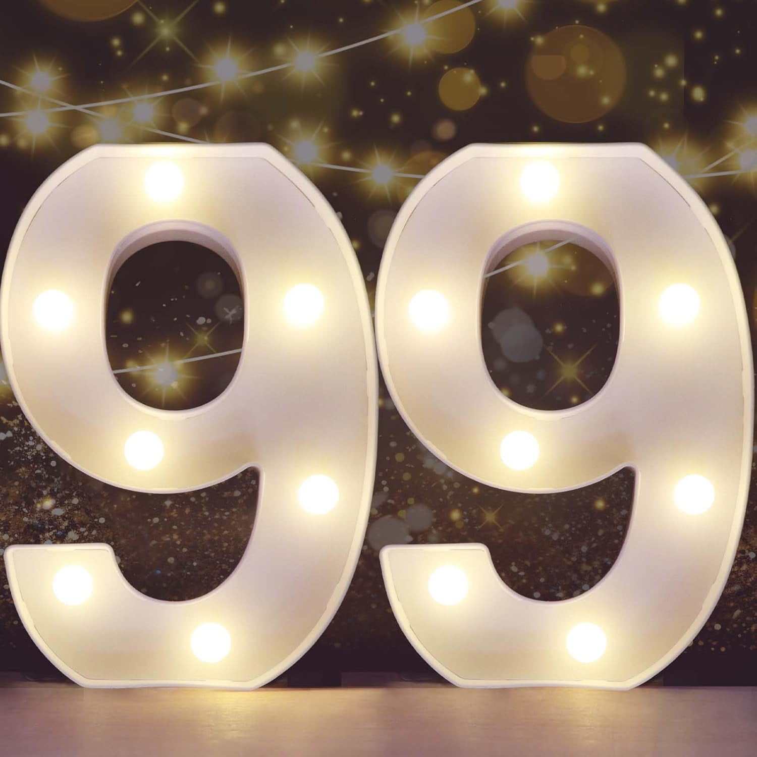 Decorative Led Light Up Number Letters, White Plastic Marquee Number ...