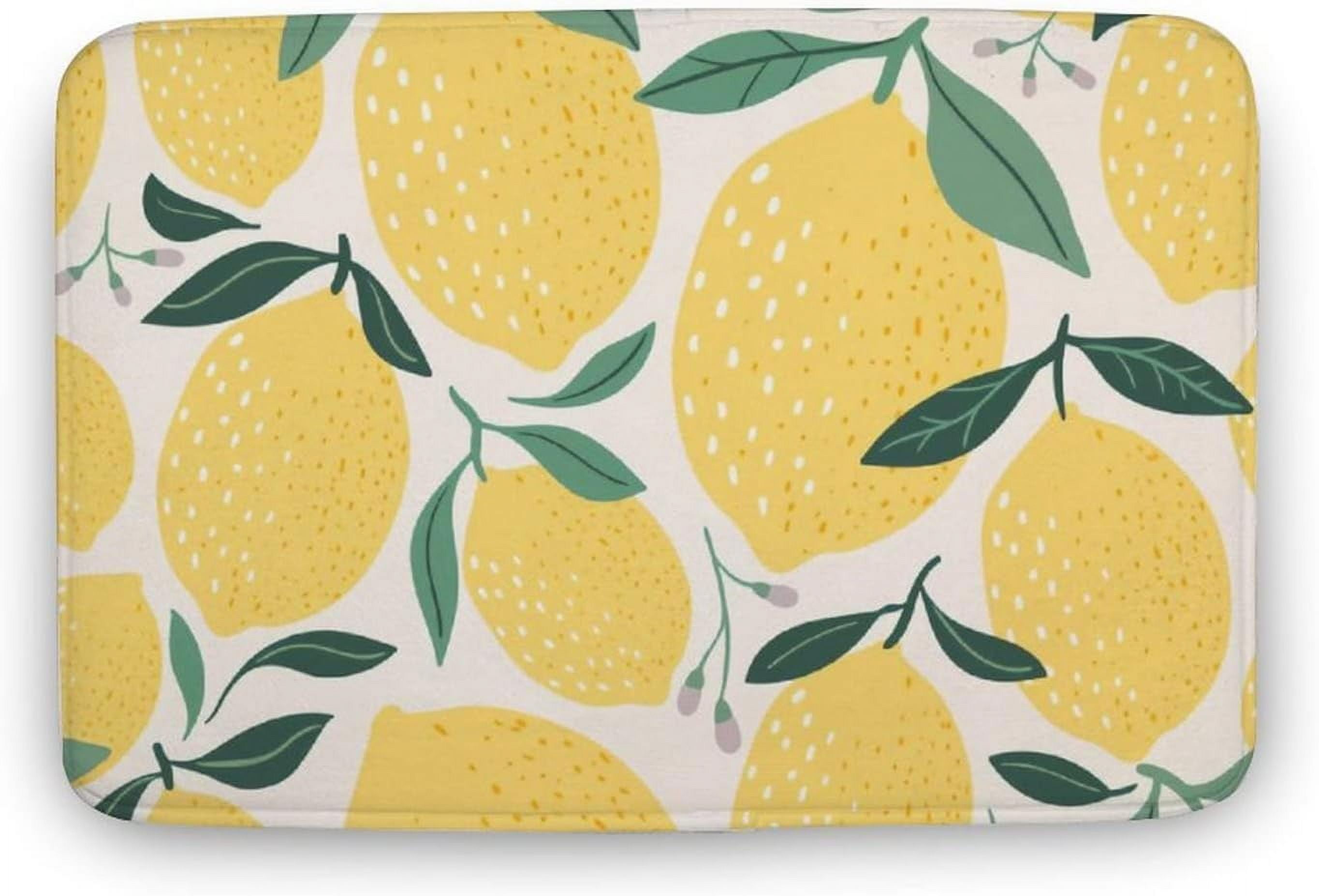 Decorative Lemon Pattern Kitchen Mat and Rugs Cushioned Anti-Fatigue ...