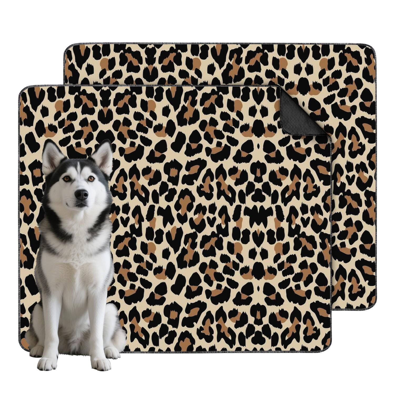 Decorative Leopard Washable Pee Pads for Dogs, 35"x41" Reusable Potty ...