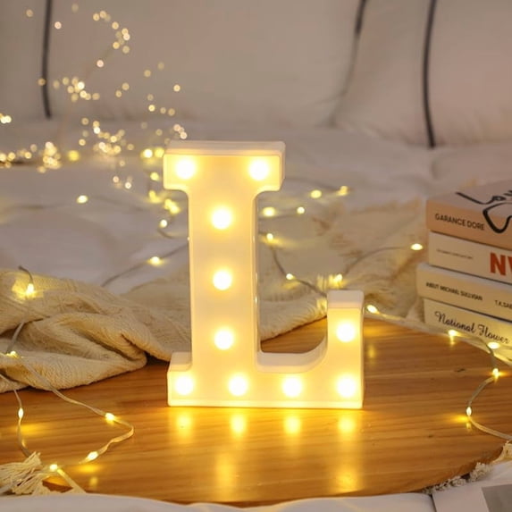 Decorative Letter Light-Glitter Alphabet Signs- Battery Powered Light ...