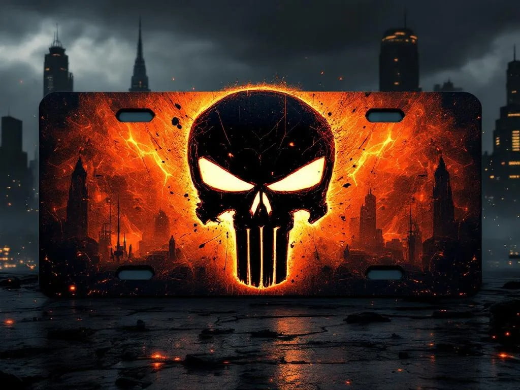 Decorative License Plates For Cyberpunk For Punisher Skull For ...