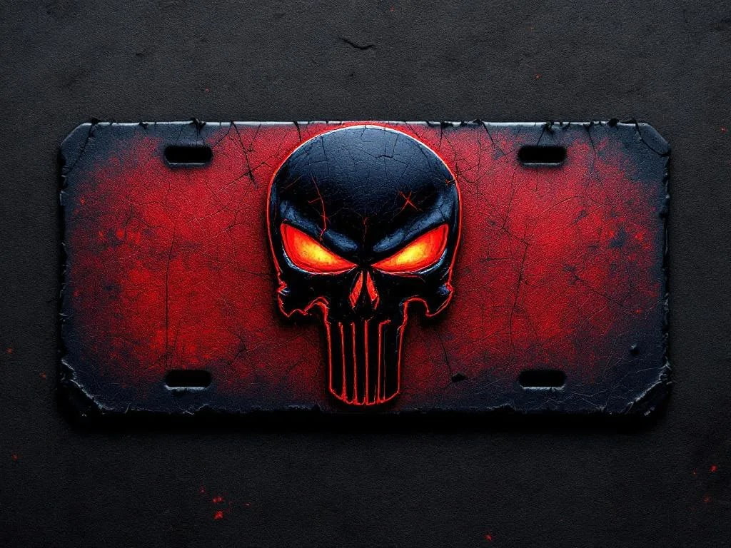 Decorative License Plates For Cyberpunk For Punisher Skull For ...