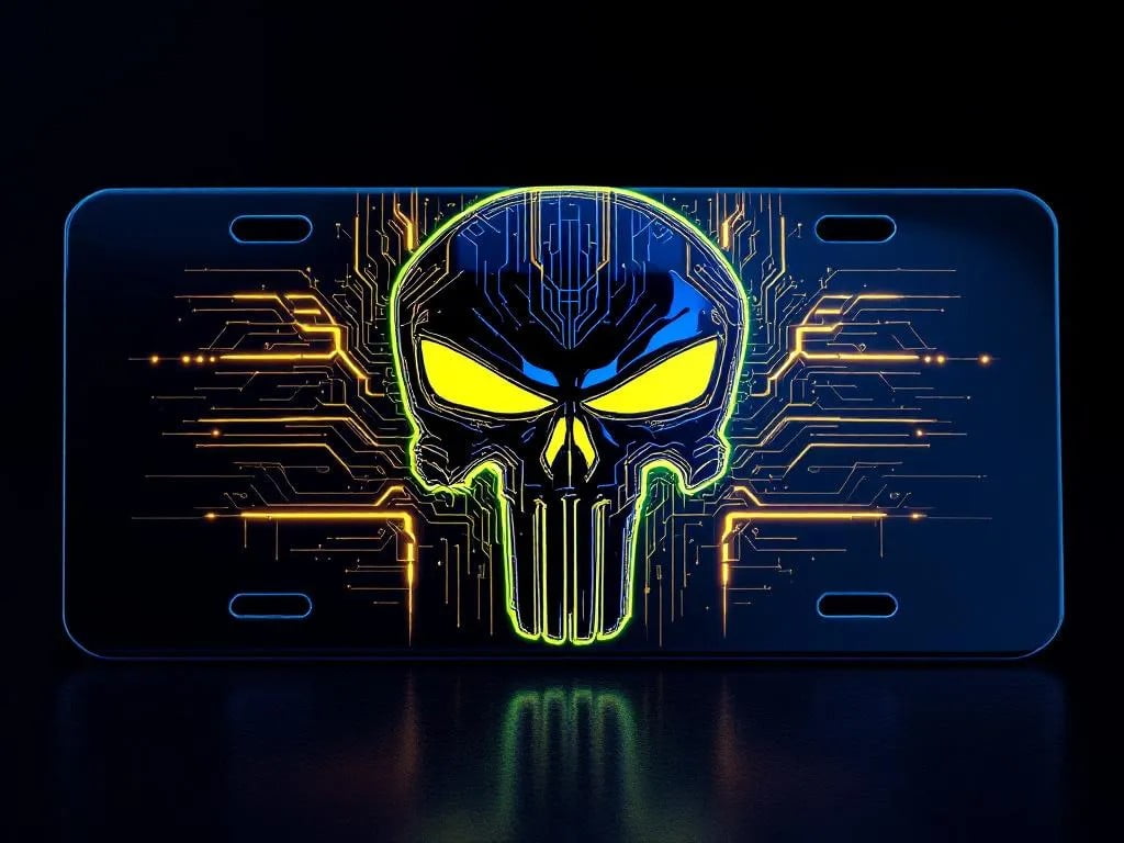 Decorative License Plates For Cyberpunk For Punisher Skull For ...