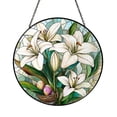 Decorative Lily Floral Glass Suncatcher Panel, Spring Inspired Window ...