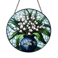 Decorative Lily of the Valley in Blue Vase Acrylic Stained Glass Style ...