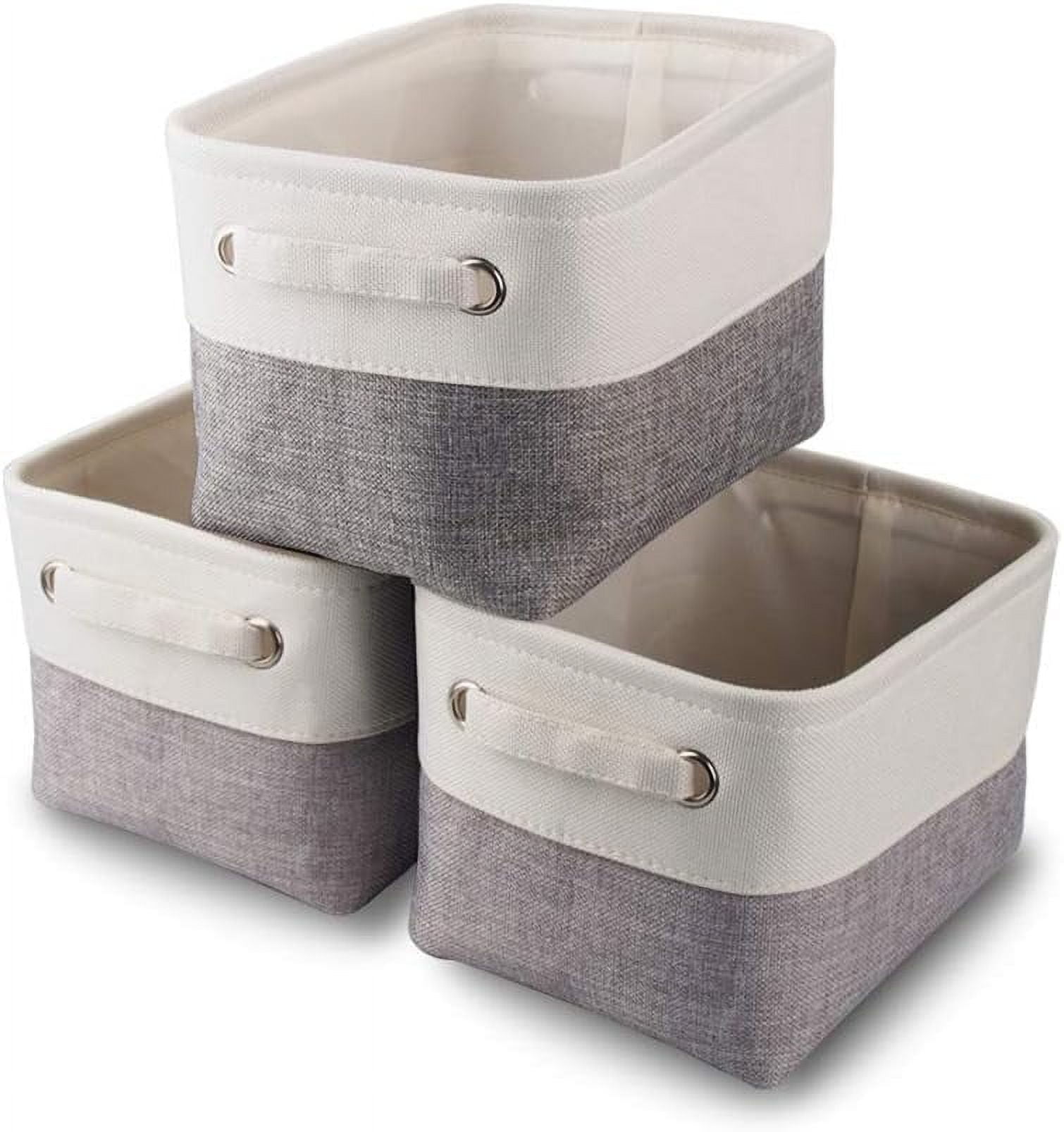 Decorative Linen Closet Organizer, Fabric Storage Baskets for Shelves ...