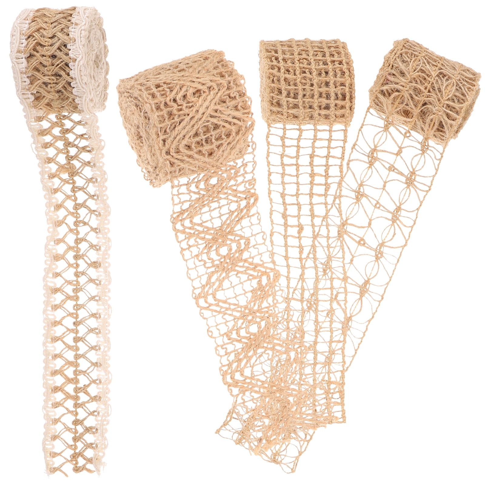 Decorative Linen Ribbon 4 Rolls Woven Wrapping Strap for Gift Craft ...