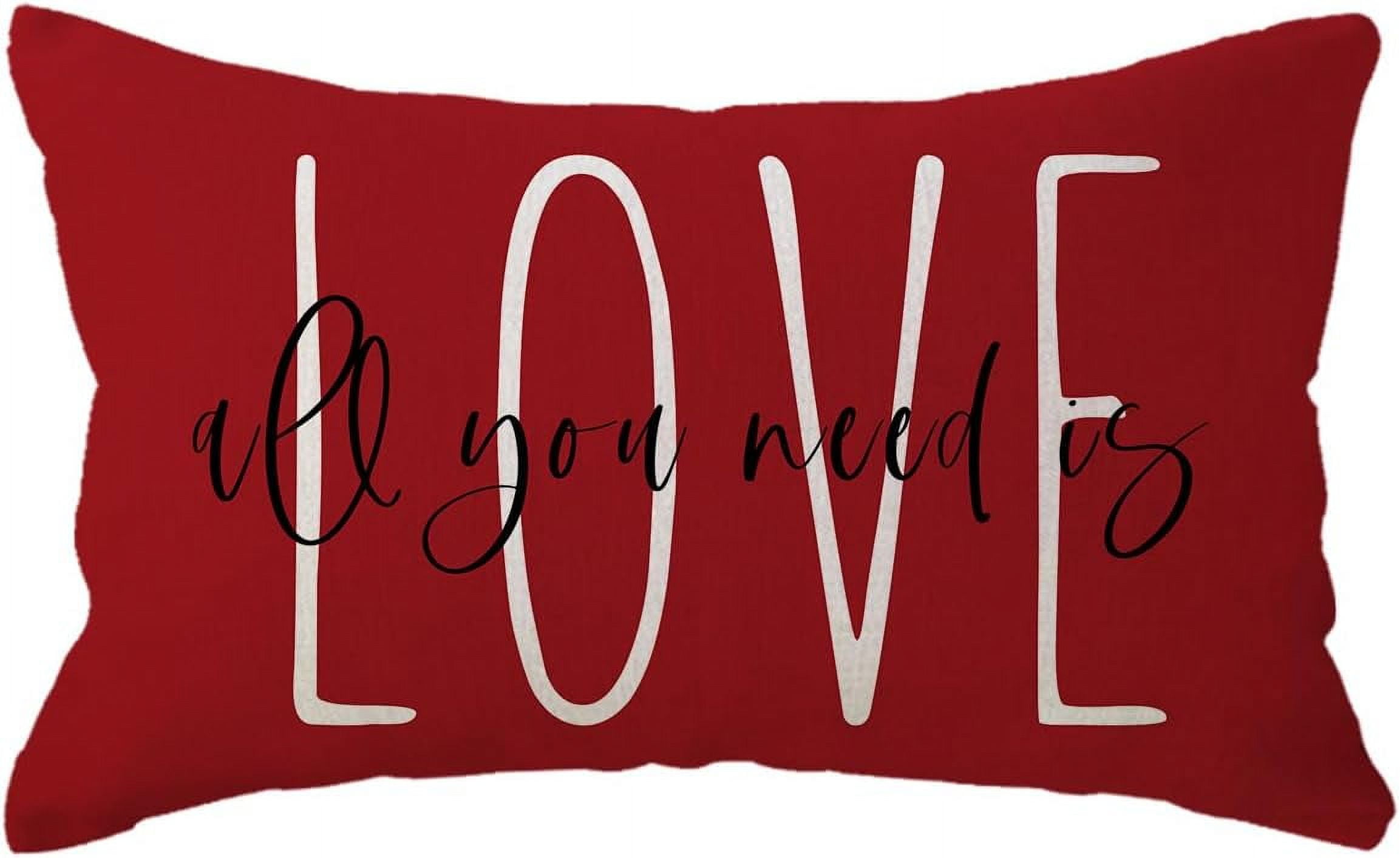 Decorative Lumbar Pillow Cases All You Need is Love Throw Pillow Covers ...