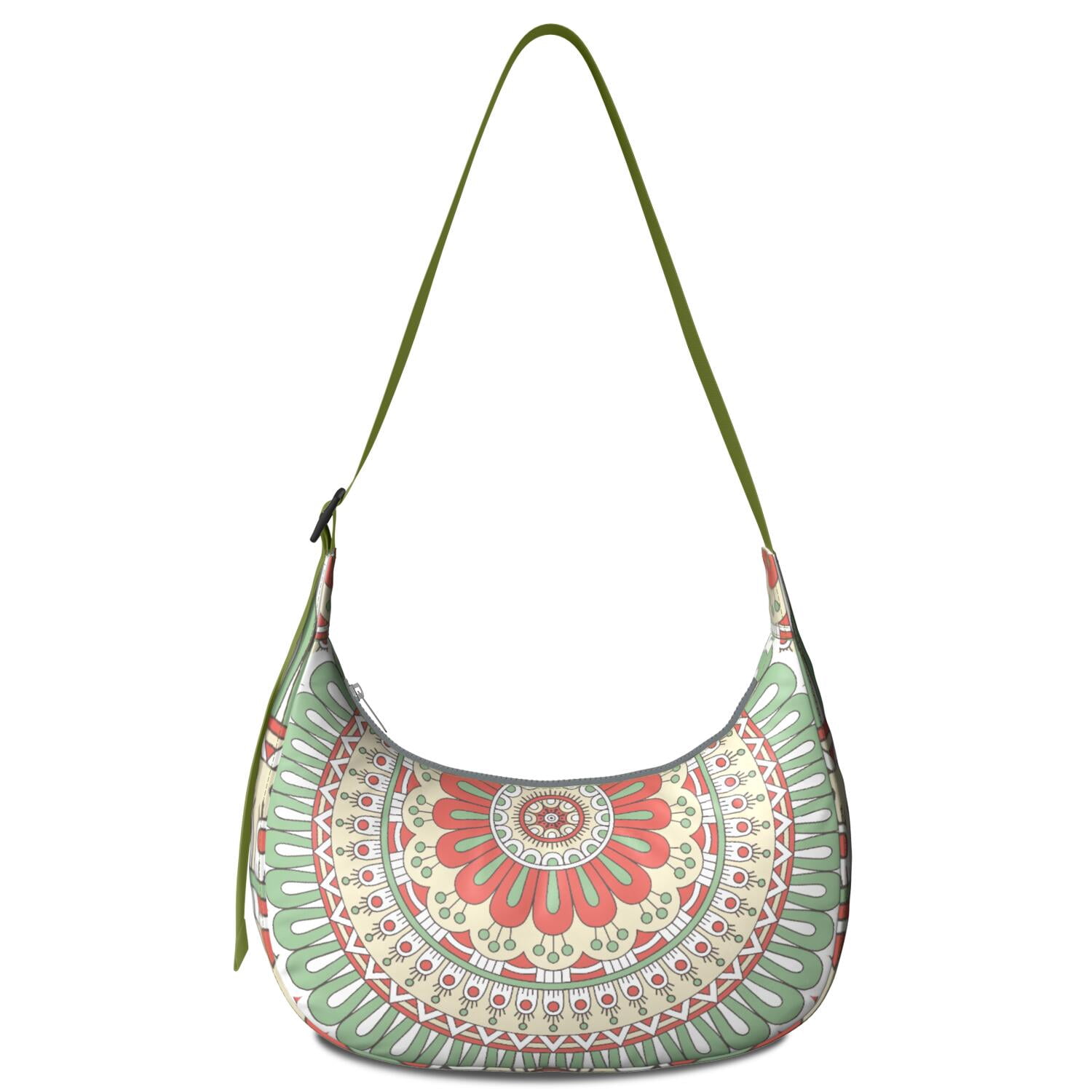 Decorative Mandala Crossbody Purse Ethnic Tribal Boho Crescent Bag for ...