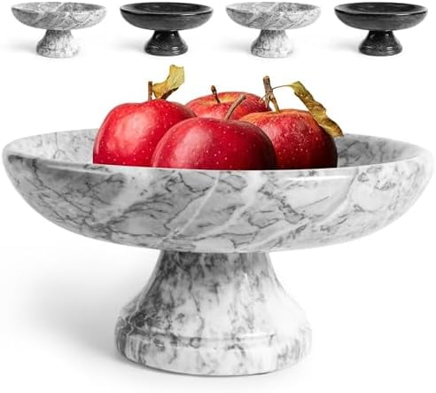 Decorative Marble Bowl with Anti-Slip Pads, Large Countertop ...