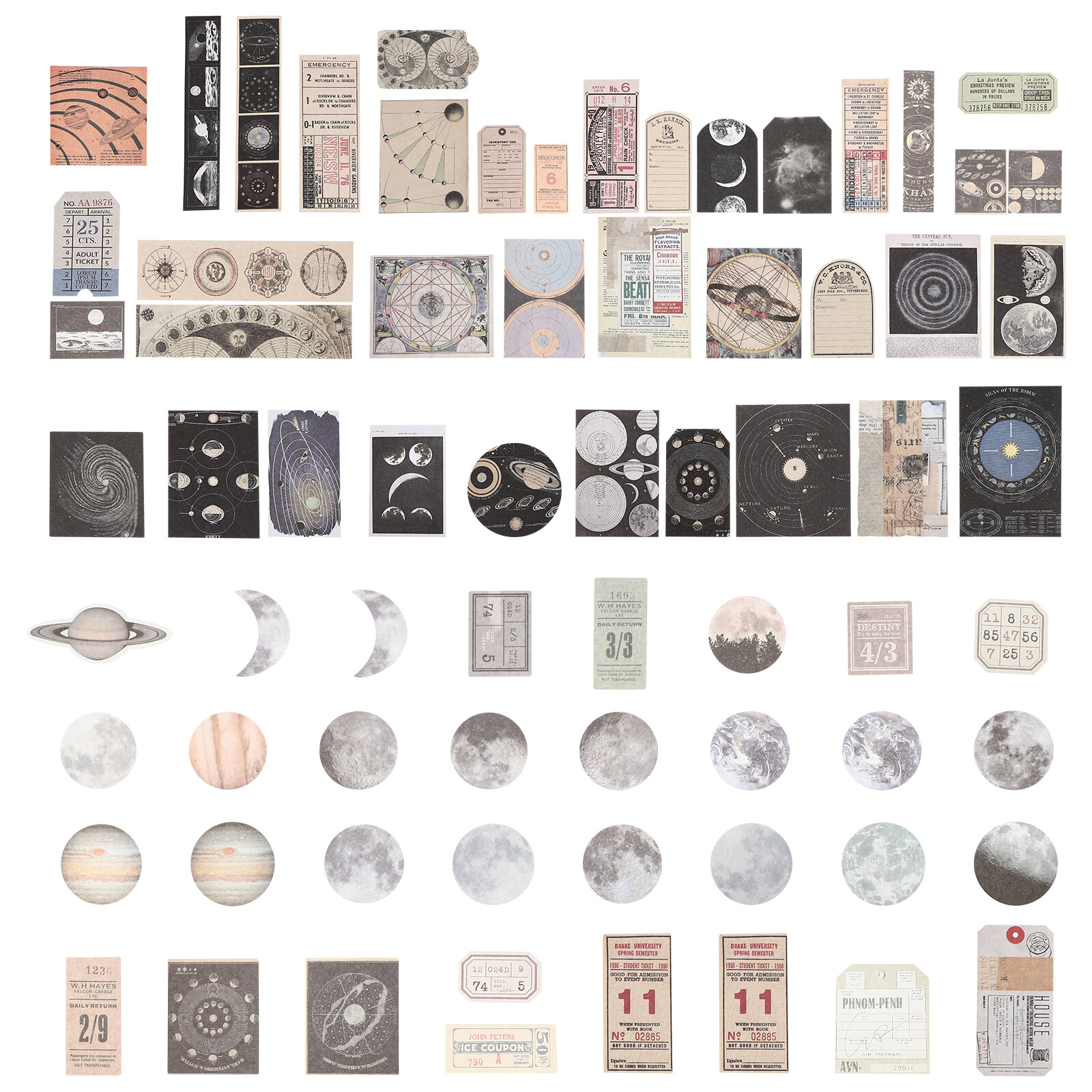 Decorative Material Stickers Diary DIY Scrapbooking Adhesive Planet ...