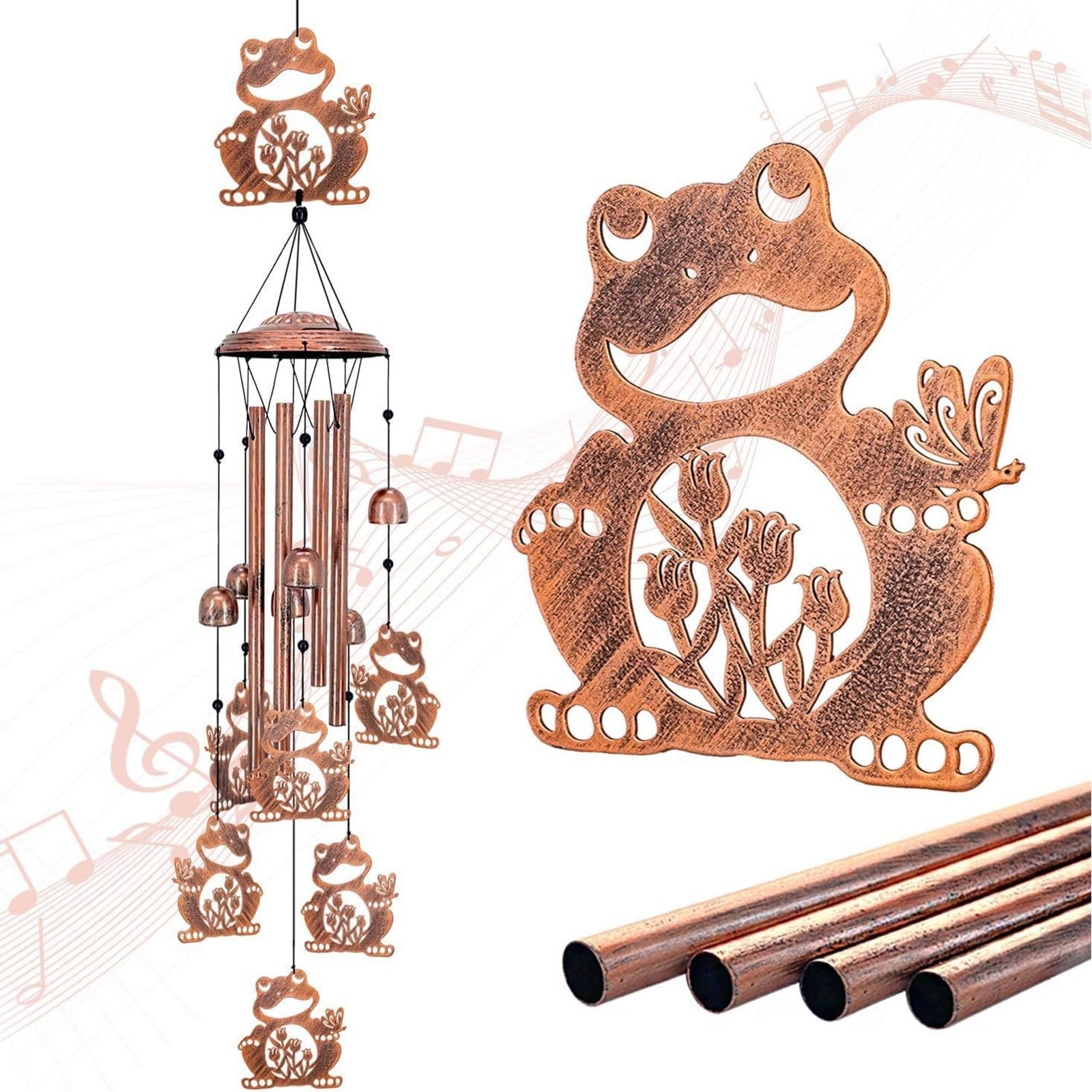 Decorative Metal Chicken Wind Chime with Rustic Farmhouse Design ...