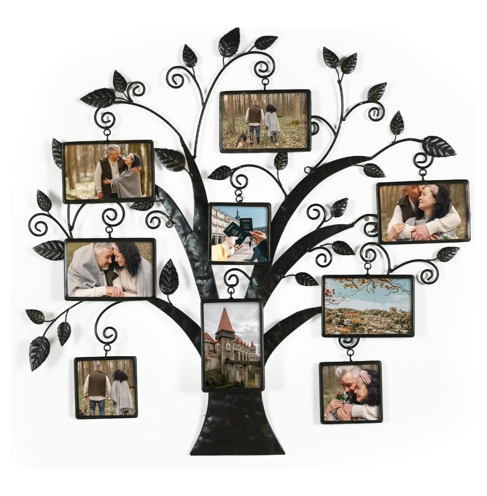Decorative Metal Family Tree Style Collage Picture Frame with 9 ...