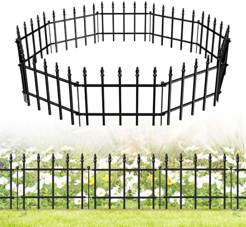 Decorative Metal Garden Fence 18 in H x 10 ft L, Small Border Roman ...