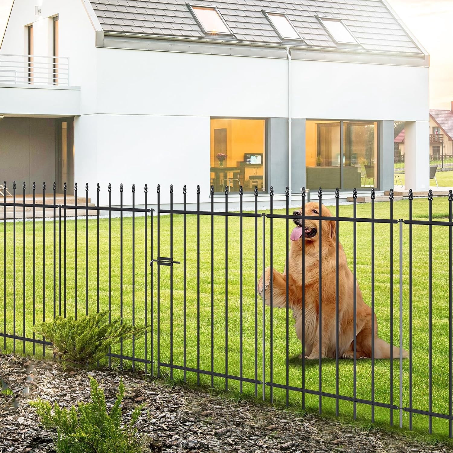 Decorative Metal Garden Fence in H x ft L Small Border Fence Roman ...