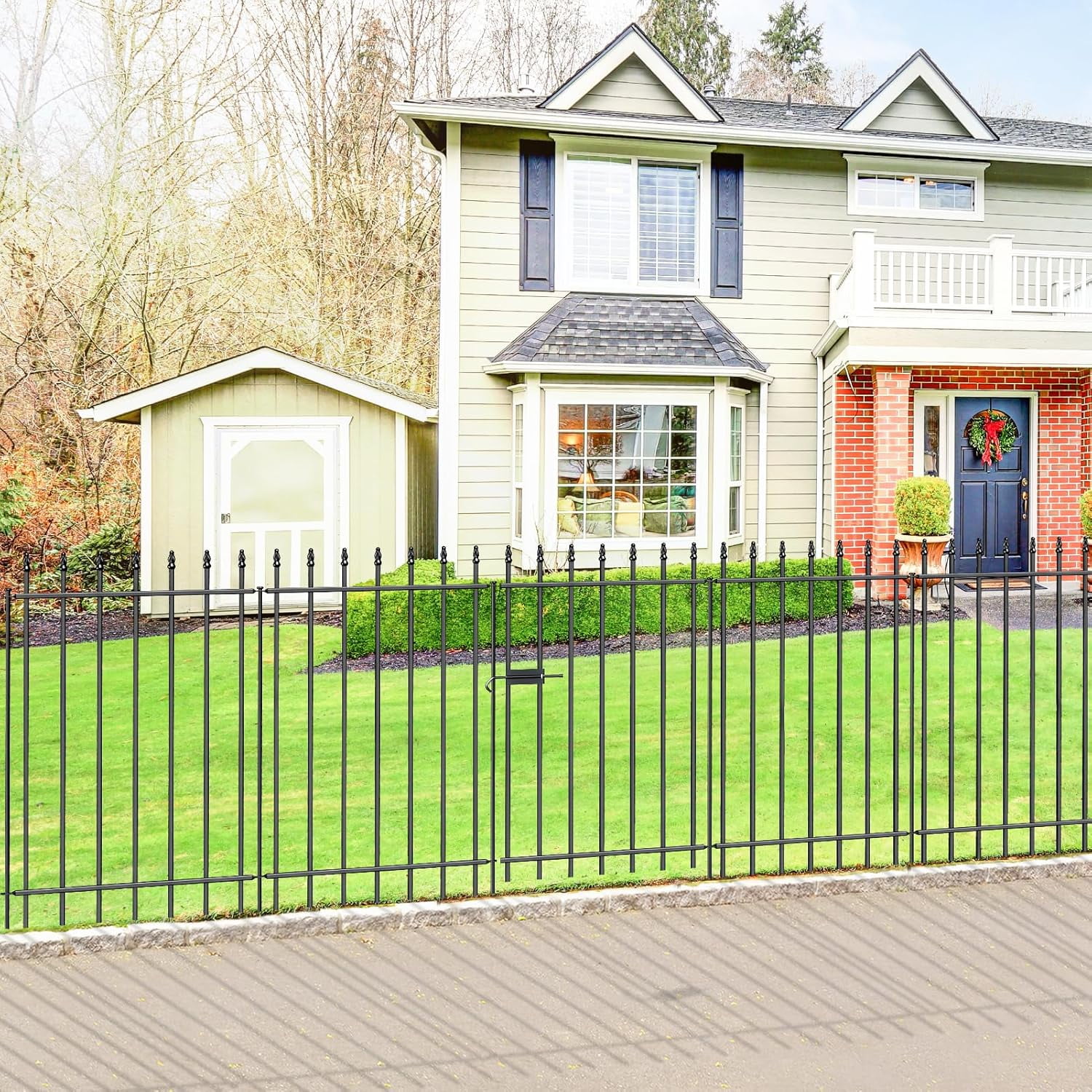 Decorative Metal Garden Fence in H x ft L Small Border Fence Roman ...