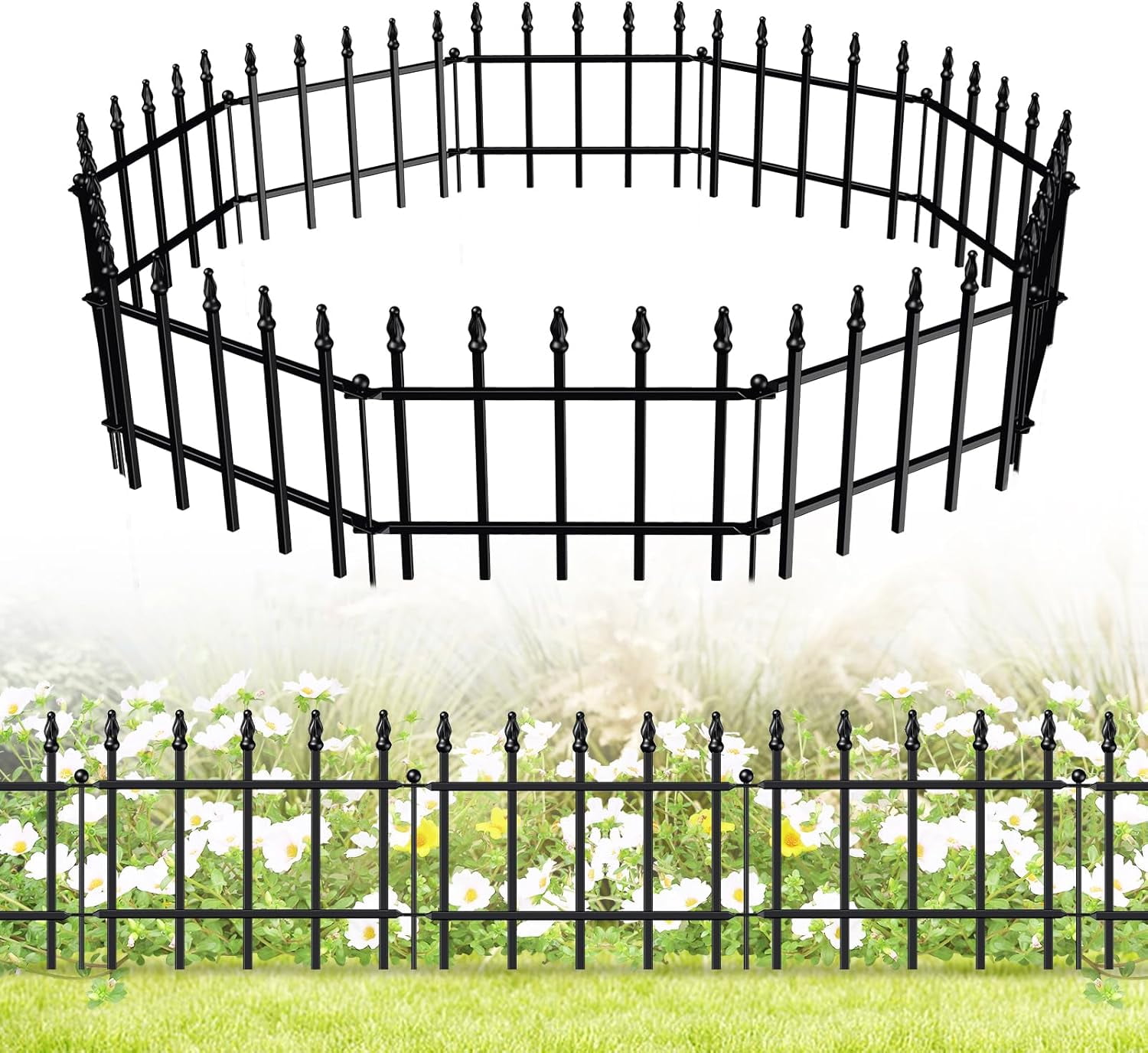 Decorative Metal Garden Fence in H x ft L Small Border Fence Roman ...