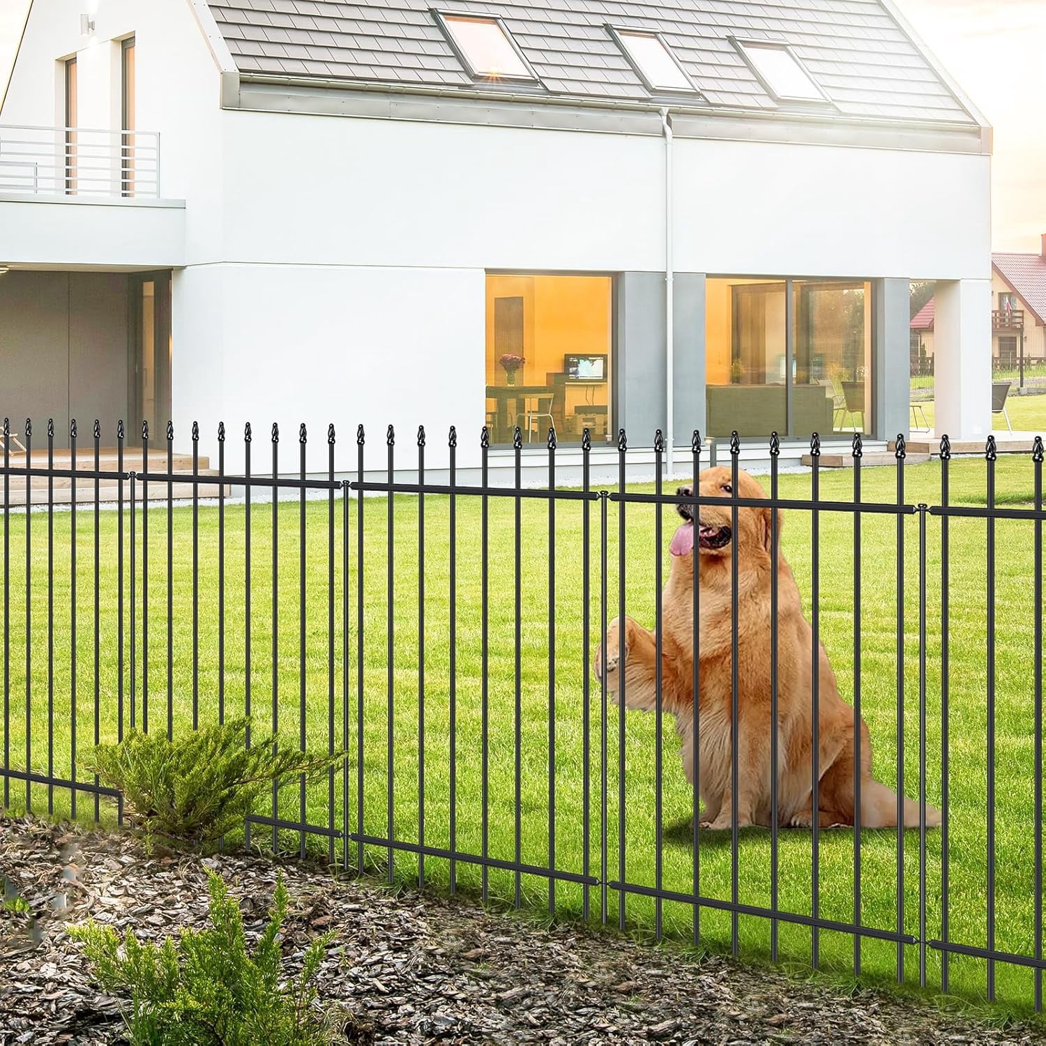 Decorative Metal Garden Fence in H x ft L Small Border Fence Roman ...