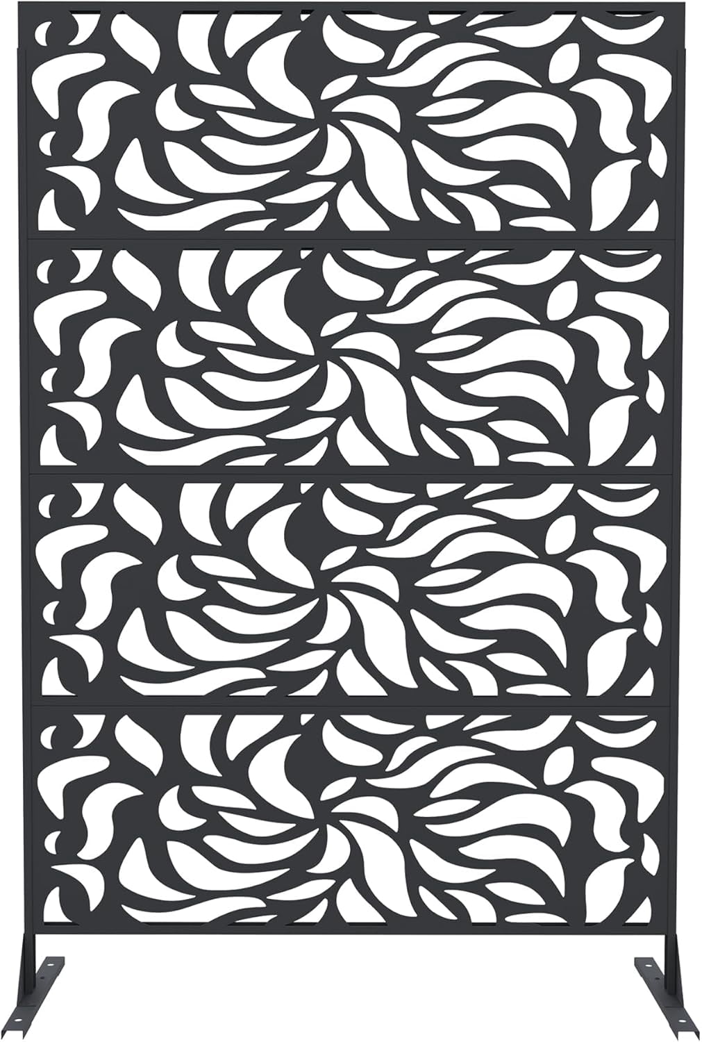 Decorative Metal Garden Fence Panels, Black Outdoor Scroll Design ...