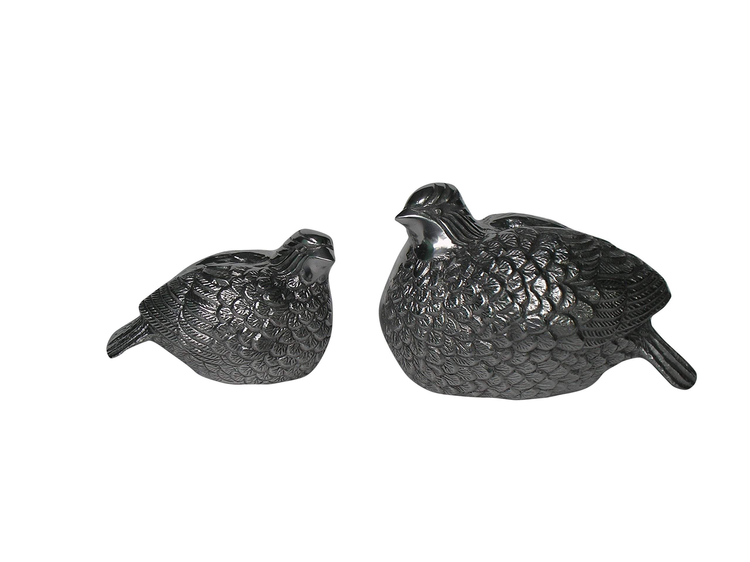 Decorative Metal Quail Partridge Pheasant Set of 2 Pieces Bird Statue ...