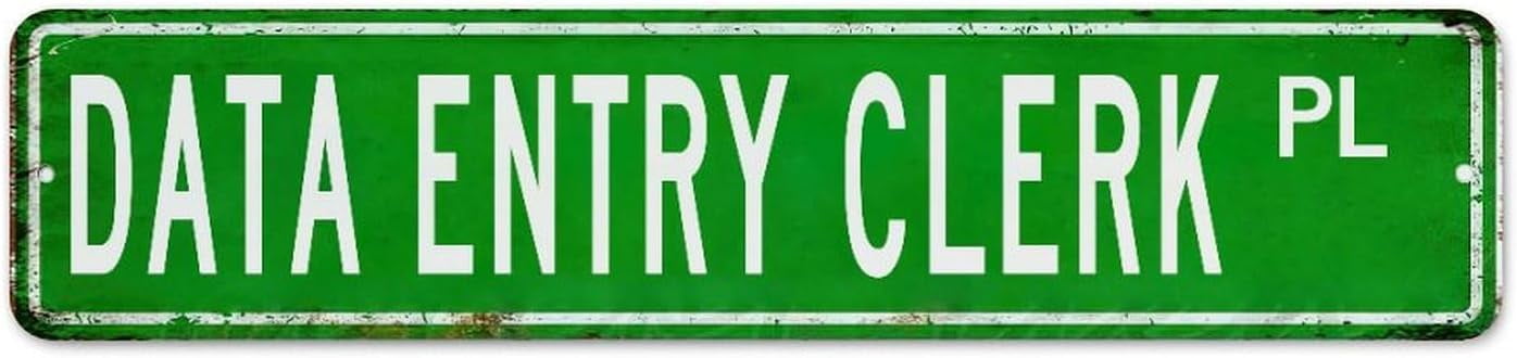 Decorative Metal Signs Outdoor Data Entry Clerk Wall Decorations Garage ...