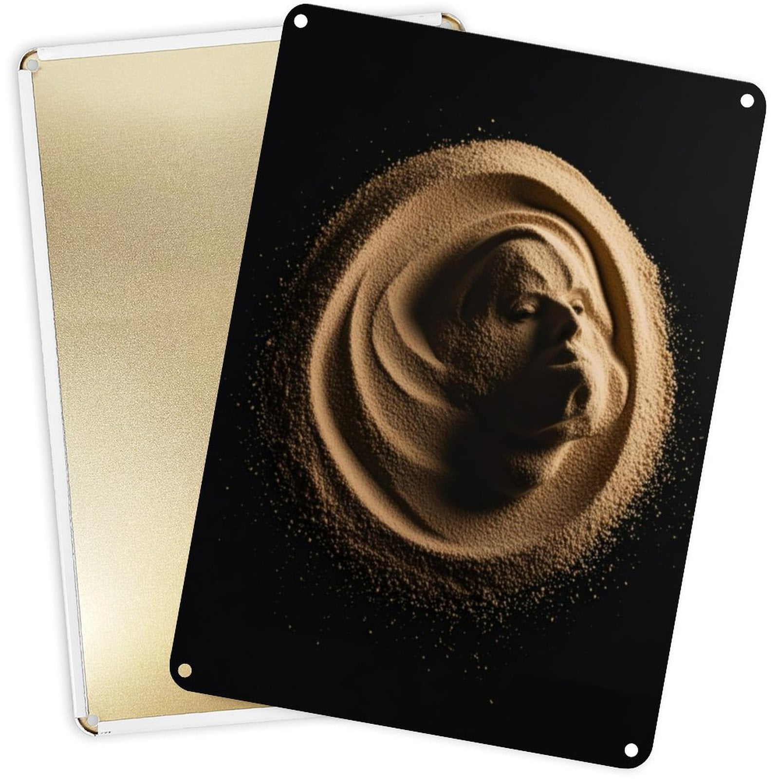 Decorative Metal Signs Plaques Granular Sand-Textured Human Face ...