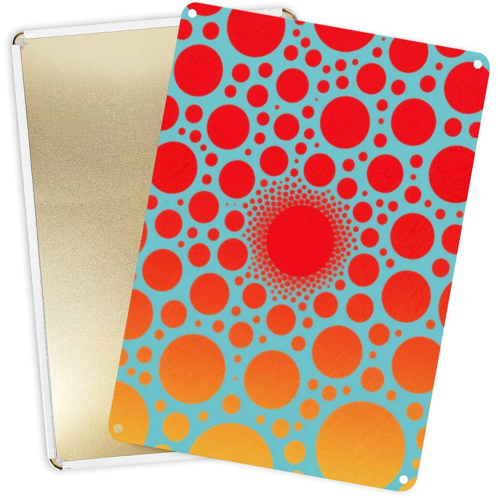 Decorative Metal Signs Plaques Pop Art Style Gradient Polka Dot Pattern ...