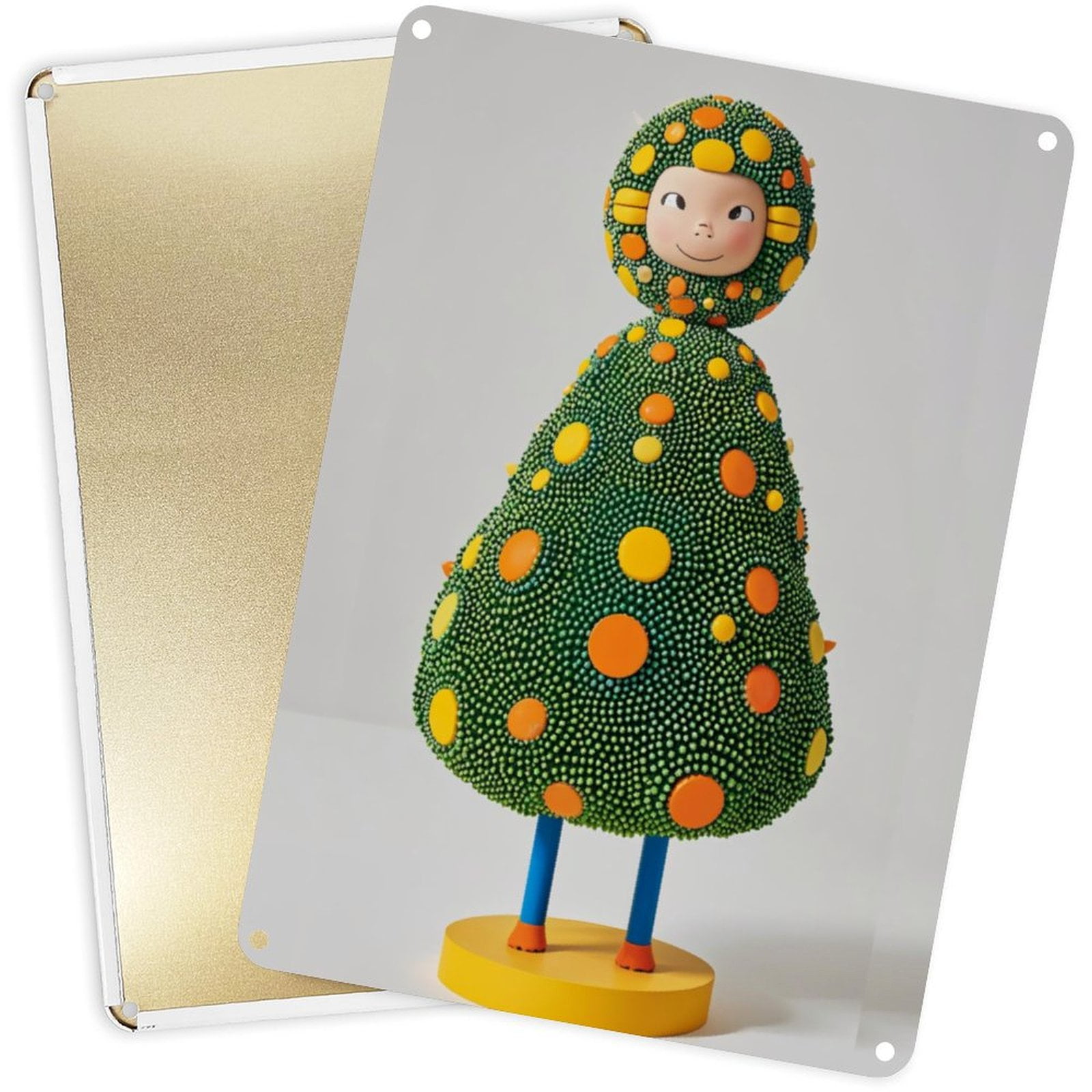 Decorative Metal Signs Plaques Textured Granular Cute Doll for Home ...