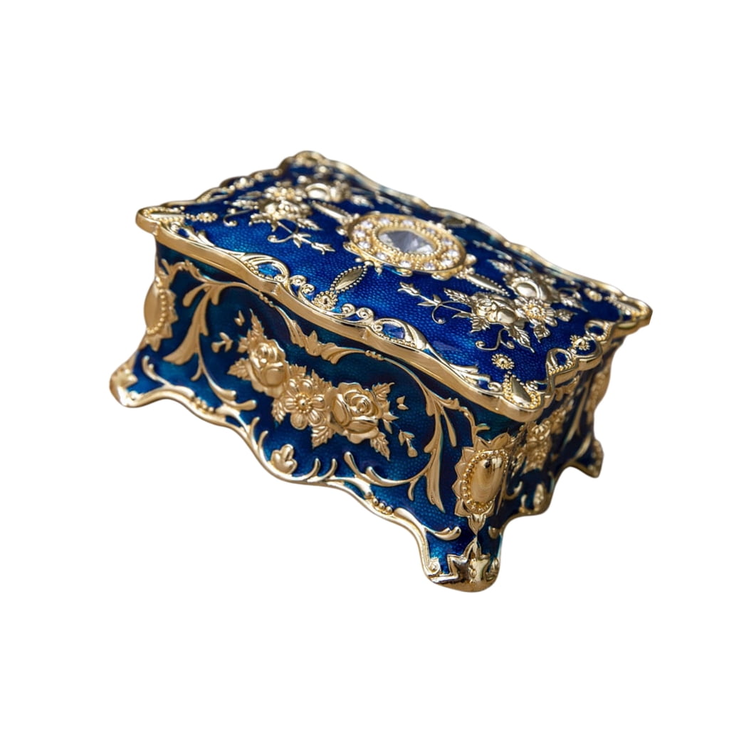 Decorative Metal Storage Box Featuring Rose Designs For Jewelry ...