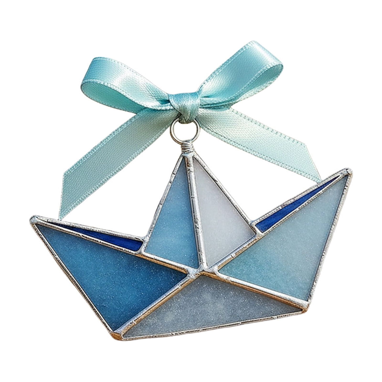 Decorative Metal Twisted Wires Pendant with Sea Glass, Elegant Holiday ...