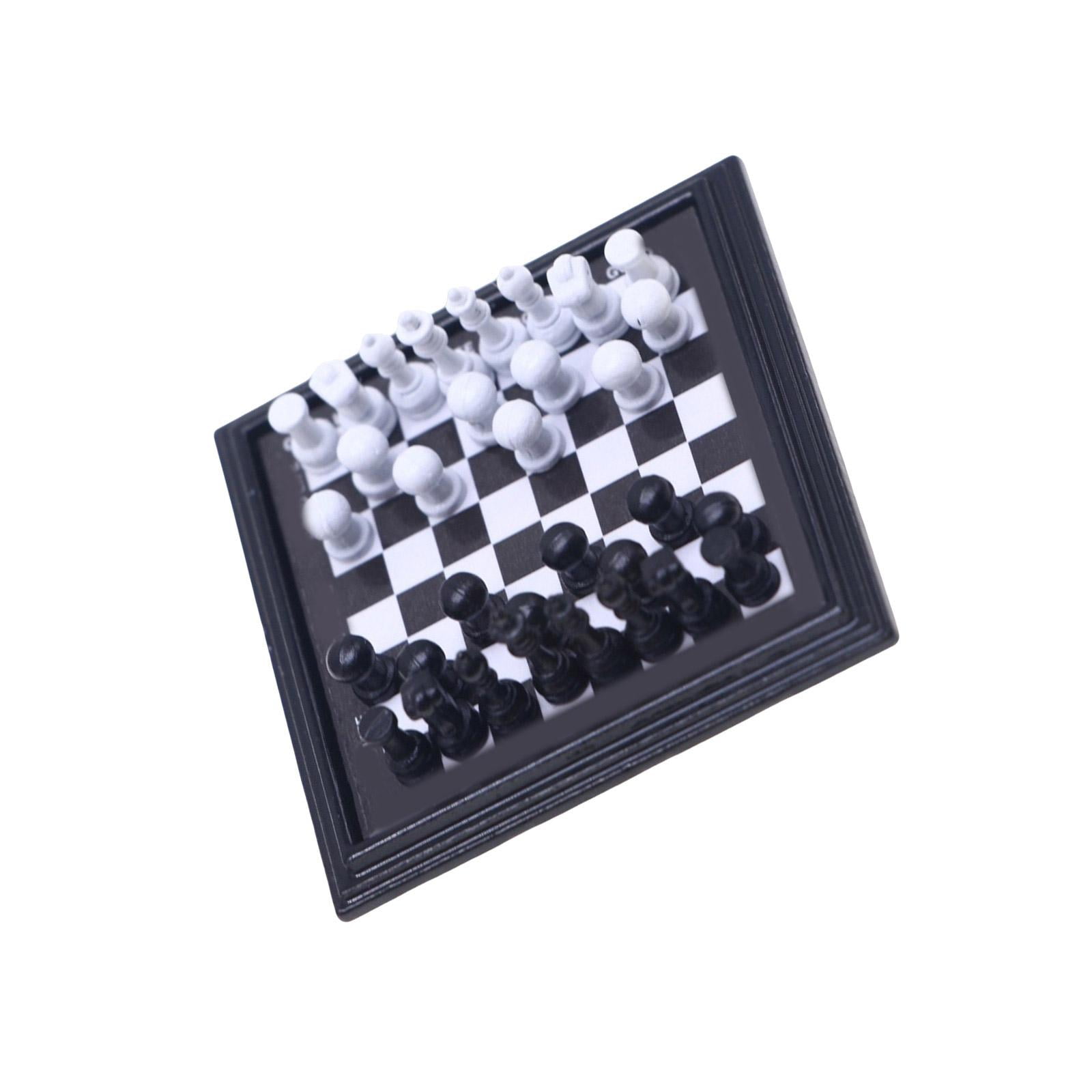 Decorative Miniature Chess Set Complete Metal Board And Figurines ...