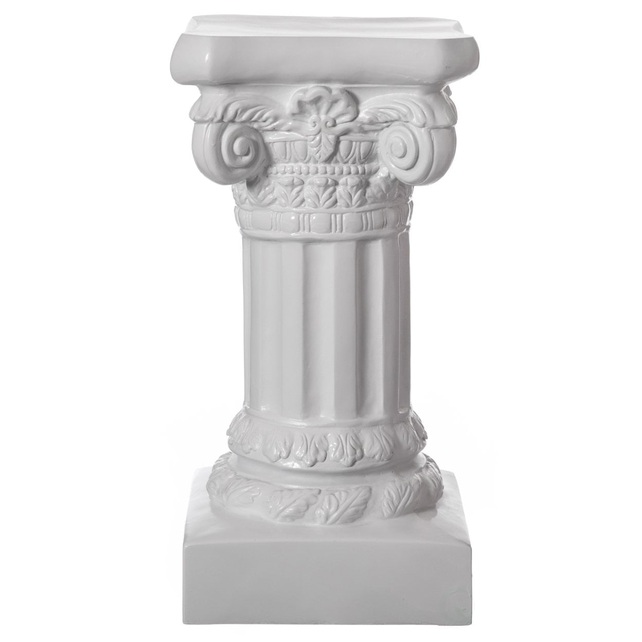Modern White Fiberglass Roman Style Ionic Pedestal Vase Stand - Large ...
