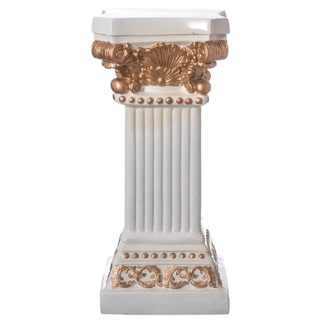 White and Gold Roman Style Column Pedestal Vase Stand for Wedding ...